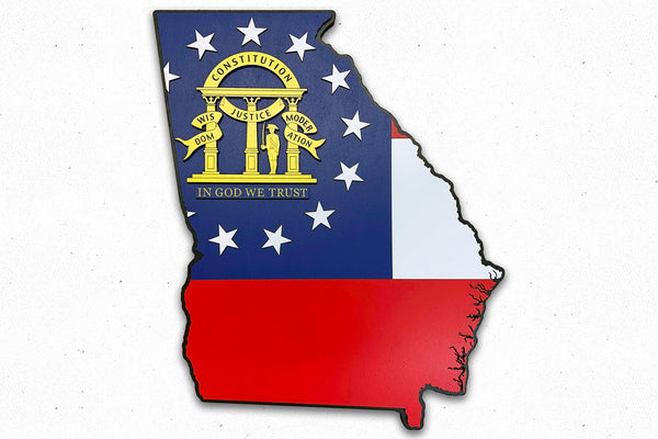 Georgia State Shape Wood Flag – Patriot Wood