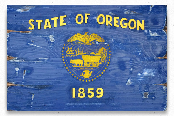 Oregon Vintage Wood Flag – Patriot Wood