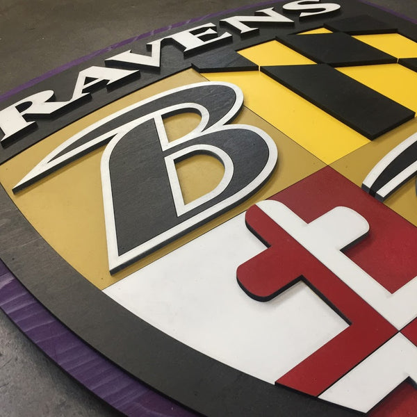 Baltimore Ravens Shield Wood Wall Art – Patriot Wood