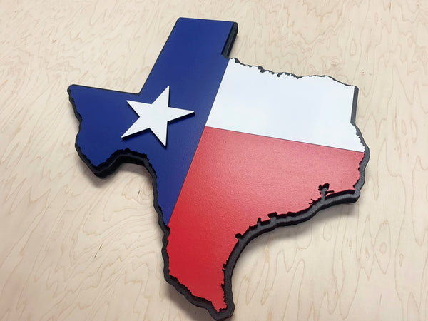 Texas State Shape Wood Flag – Patriot Wood