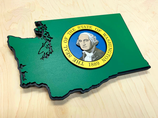 Washington State Shape Wood Flag – Patriot Wood